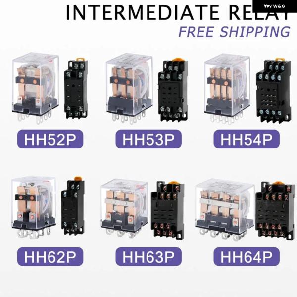 ソケットベース高出力マイクロミドル電磁リレー 2個 AC 220V DC 12V 24V HH52P HH53P HH54P HH62P HH63P HH64P カスタム パーツ アクセサリーTheory:Voltage relayMode...