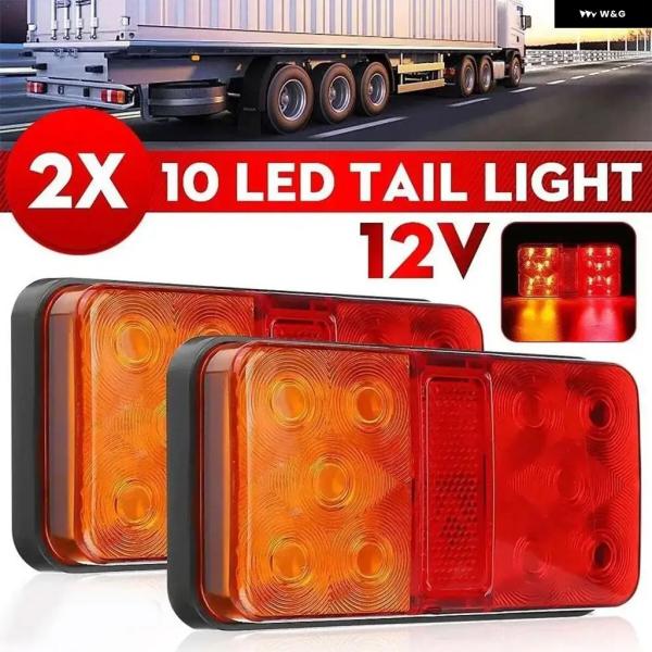 1 ペア 10LED リア テールライト ランプ トラック トレーラー キャラバン バス キャンピングカー 12V トレーラー トラック テールランプ カスタム パーツ アクセサリーHigh-concerned chemical:NoneI...