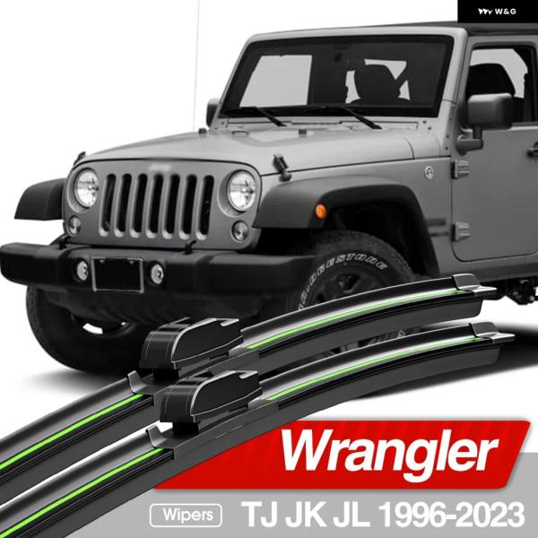 ジープ ラングラー TJ JK JL 1996-2023 フロント ウインドシールド ワイパー ブレード 2個 ウインドスクリーン ウィンドウ 2000 2010 2016 2019 2021 カスタム パーツ アクセサリーHigh-con...