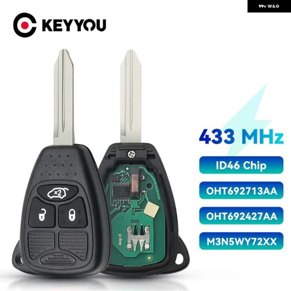 リモートカーキー DODGE RAM JEEP COMMANDER COMPASS GRAND CHEROKEE WRANGLER CHRYSLER OHT692427AA 315MHZ ID46 カスタム パーツ アクセサリーCountr...