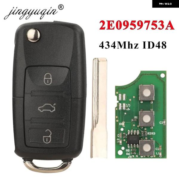 2E0959753A キー コントロール フォブ フォルクスワーゲン クラフター 2006-2016 3ボタン リモートカーキー 434MHZ ID48 カスタム パーツ アクセサリーHigh-concerned chemical:None...