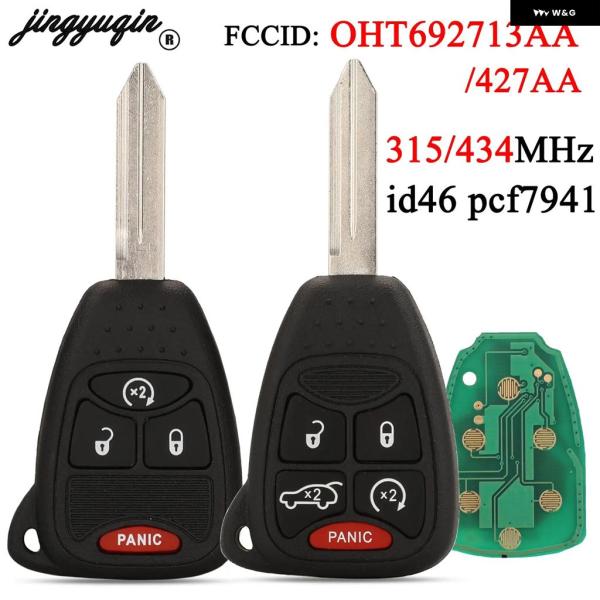 OHT692713AA OHT692427AA 315MHZ/434MHZ ジープ / クライスラー / ダッジ 300 200 リモートカーキー ID46PC F7941 チップ 4/5 ボタン カスタム パーツ アクセサリーHigh-c...