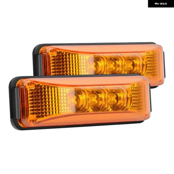 2個 24V 3.9インチ 3LED トラック トレーラー アンバー ライト フロント リア LED サイド マーカーライト クリアランス インジケーター ランプ 防水 カスタム パーツ アクセサリーHigh-concerned chemi...