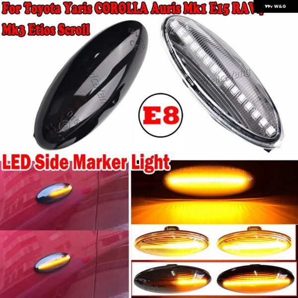 LED カーダイナミックサイドマーカー ウインカーライト 1 ペア トヨタ ヤリス MK2 カローラ オーリス MK1 E15 RAV4 MK3 スクロールウィンカーランプ カスタム パーツ アクセサリーHigh-concerned che...