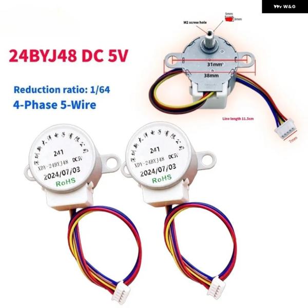 24BYJ48 4 相 5 線式 DC ギアステッピングモーター 5V 減速モーター 減速比 64:1 シングルチップマイクロコンピュータ/ カメラ カスタム パーツ アクセサリーHigh-concerned chemical:NoneOr...
