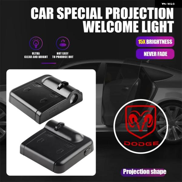 2個 車用ドア HD ウェルカムライト LED プロジェクターランプ ダッジ デュランゴ キャリバー ダコタ ネオン SXT ニトロ ラム ダート SRT カスタム パーツ アクセサリーHigh-concerned chemical:Non...