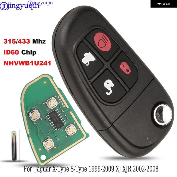 ジャガー X-TYPE S-TYPE 1999-2009 XJ XJR 2002-2008 315/433MHZ 4D60 チップ搭載 カーフリップリモートキー カスタム パーツ アクセサリーHigh-concerned chemical:...