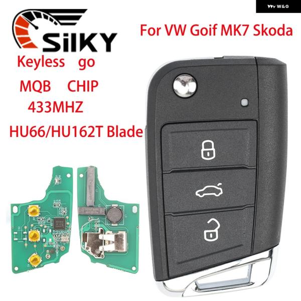 リモートキー 433MHZ MQB48 チップ VW SEAT GOLF 7 MK7 TIGUAN TOURAN POLO SKODA OCTAVIA A7 5G6959752AB/BB 6V0959752D カスタム パーツ アクセサリー...