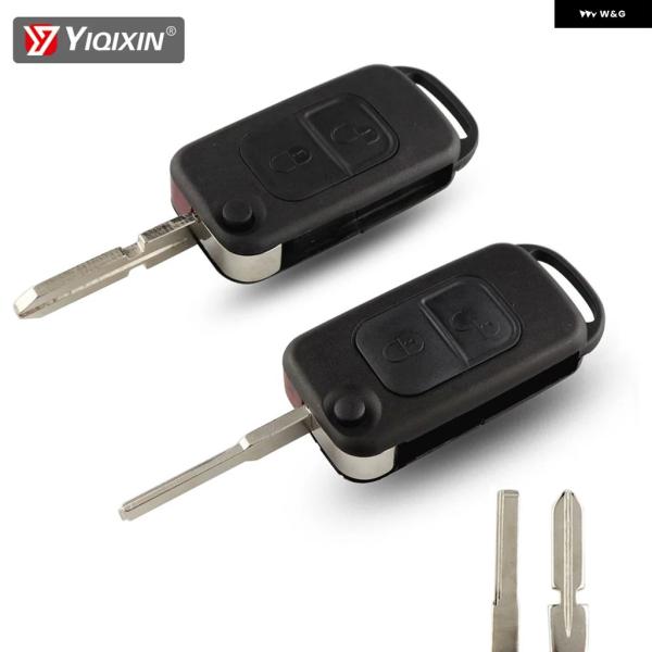 2ボタン メルセデス ベンツ SLK E113 A C E S W168 W202 W203 W210 B200 A160 W124 リモートカーキーシェルフォブカバー ケースフリップ カスタム パーツ アクセサリーHigh-concern...