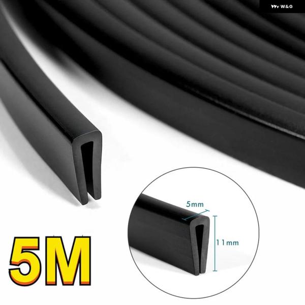 5M 車用ドアエッジ プロテクター ストリップ トリム U 字型ゴムガードシール 11MM X 5MM ゴム製シーリングストリップ ドアエッジストリップ カスタム パーツ アクセサリーHigh-concerned chemical:None...