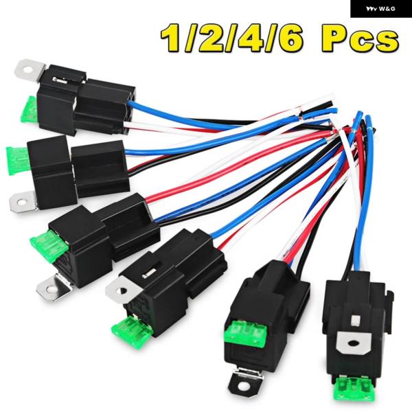 1/2/4/6個 12V 4ピン 30A 防水 ヒューズリレースイッチ ハーネスセット DC SPST リレーリレーソケットリレーキット カスタム パーツ アクセサリーHigh-concerned chemical:NoneSpecial ...
