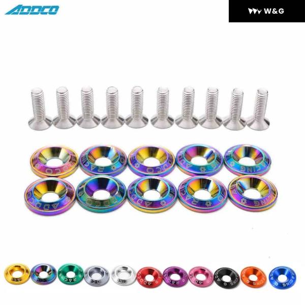 ADDCO 10個 M6 CNC ビレット アルミフェンダー バンパー ワッシャーボルト エンジン ベイドレスアップキット ADDP007 カスタムパーツ アクセサリーSpecial Features:universalItem Diame...