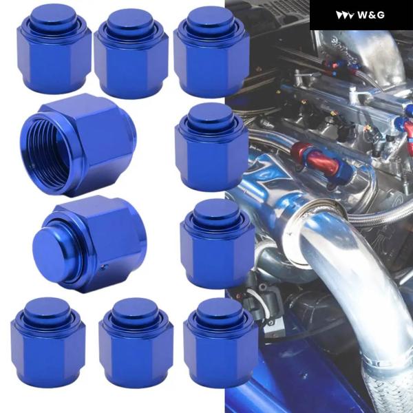 10個 AN10 フレアキャップ チューブ ホースライン継手 六角ヘッドポート継手アダプタ アルミ チューブ ナット ブルーアルマイト処理 EPJTAN10MD カスタムパーツ アクセサリーSpecial Features:universa...