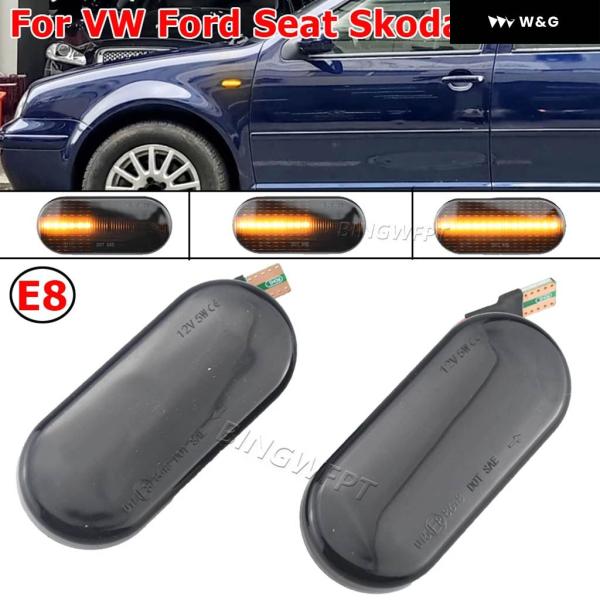 サイド マーカーライト シート イビサ 6L コルドバ トレド レオン 1M シュコダ オクタビア ダイナミック LED ウィンカー 点滅 インジケーター ウインカー 2個 カスタムパーツ アクセサリーHign-concerned Chem...