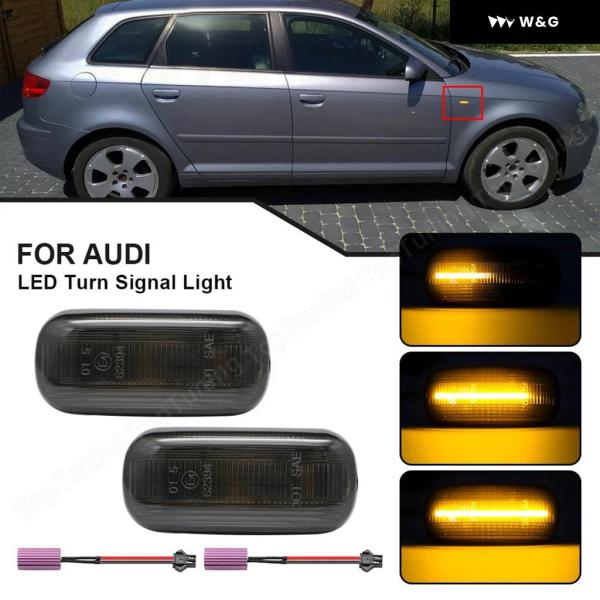 ダイナミック LED サイド マーカー ライト アウディ A3 S3 8P 2003-2008 A4 S4 RS4 B7 2004-2008 A6 S6 RS6 C5 C6 ウィンカーランプ OEM:8E0949127 カスタムパーツ アク...