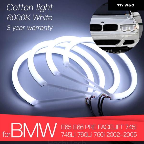 LEDエンジェルアイキット コットンホワイトリング BMW E65 E66 プレフェイスリフト 745I 745LI 760LI 760I 2002-2005 カスタムパーツ アクセサリーHign-concerned Chemical:No...