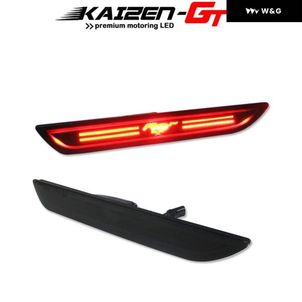 スモークレンズ レッドLED 48-3D マスタングデザイン リア バンパー サイド マーカーライト 2015-2018 フォード マスタング フェンダー サイド マーカーライト カスタムパーツ アクセサリーHign-concerned C...