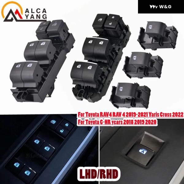 RHD LHD 点灯 LED パワーシングルウィンドウスイッチ トヨタ RAV4 XA50 C-HR 2019-2021 HYBRID 2020 YARIS CROSS 2022 カスタム パーツ アクセサリーHign-concerned ...