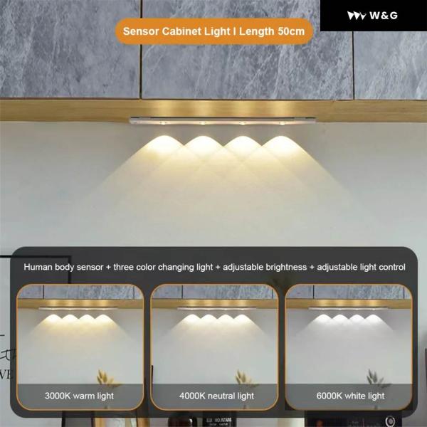 キャビネット下ライト LED モーションセンサーライト 3色調光機能 充電式クローゼットライト 調光ヒルライト 階段廊下 カスタム パーツ アクセサリーHign-concerned Chemical:NoneBrand Name:VODOO...