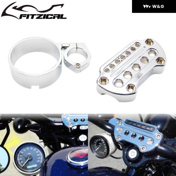 オートバイ バイク クローム計器スピード メーター ブラケット ケース ハウジング サイド マウント 再配置カバー ハーレー スポーツスター 883XL1995-2021 カスタム パーツ アクセサリーProtective parts:In...