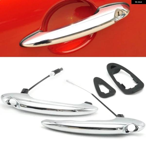 フロントサイドクロームシルバー 外装 ドアハンドル BMW ミニクーパー R50 R51 R52 R53-R55 クラブマン R56 R57 R58 R59 R60 カントリーマン R61 カスタム パーツ アクセサリーHigh-conce...