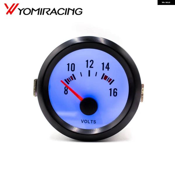 電圧計 2インチ 52MM デジタルポインター LED 8-16ボルトゲージ ブラックフェイス ブルーLED カーメーター カーパーツ カスタム パーツ アクセサリーHigh-concerned chemical:NonePlacement...