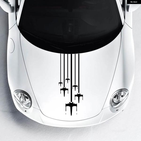 ボンネット エンジン ステッカー X-WINGデストロイヤーファルコンウォーズタイファイター自動車戦闘帝国ビニールフィルム デカール 装飾 カスタム パーツ アクセサリーHigh-concerned chemical:NoneCategor...