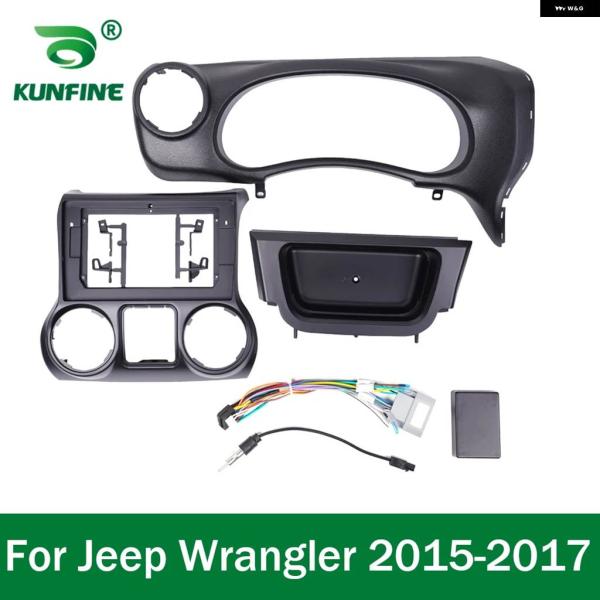ジープ ラングラー 車用GPSナビゲーション ステレオ 2015年 2016年 2017年 ラジオ フェイシアス パネル フレーム 2DIN 10.1インチ ダッシュボード ヘッド ユニット スクリーン カスタム パーツ アクセサリーHig...