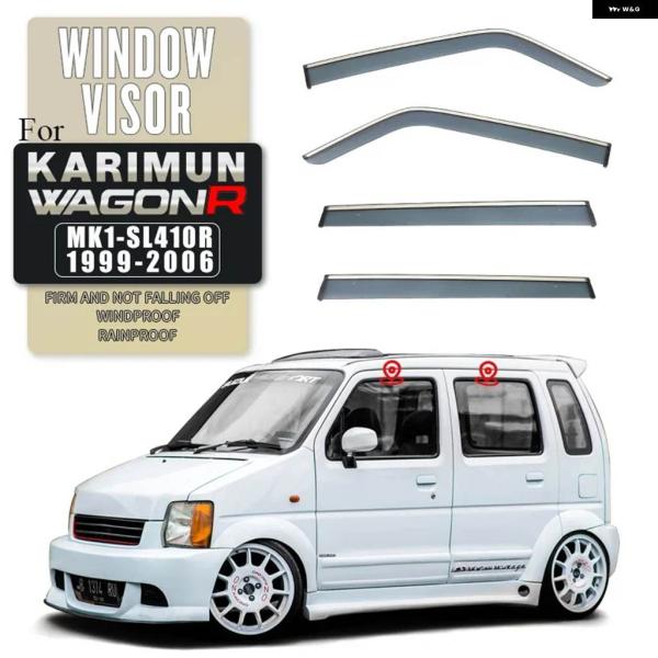 スズキ カリムン 1999-2006年モデル ウィンドウサンバイザーカバー レインサンバイザーシールドカバー 車アクセサリー レインジャードアクセサリー カスタム パーツ アクセサリーHigh-concerned chemical:None...