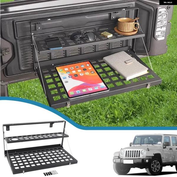 テールゲートテーブル リアドア 折りたたみ式カーゴシェルフ 収納ラック キャリアブラケット ジープ ラングラー JL 2018-2023 内装 カスタム パーツ アクセサリーHigh-concerned chemical:NoneMaxim...