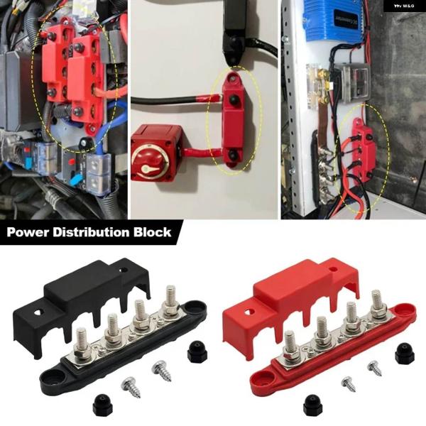キャラバン RV 配電ブロック 4ウェイ 12-48V 250A DC バスバー 電気接続 ボート トラック 車用 M8 M10 スタッド カスタム パーツ アクセサリーHigh-concerned chemical:NoneSpecial...