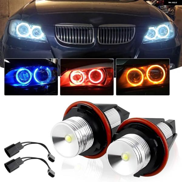 2個CANBUS 車用 LED エンジェルアイズ マーカーライト 電球 BMW E39 E53 E60 E61 E63 E64 E65 E66 E87 525I 530I XI 545I M5用 カスタム パーツ アクセサリーHigh-co...