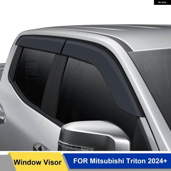 三菱 トライトンL200 2024+用カーウィンドウ ディフレクター MVスモークウィンドウバイザーウェザーシールドサンレインガードダブルキャビン カスタム パーツ アクセサリーMaterial:AcrylicHigh-concerned ...