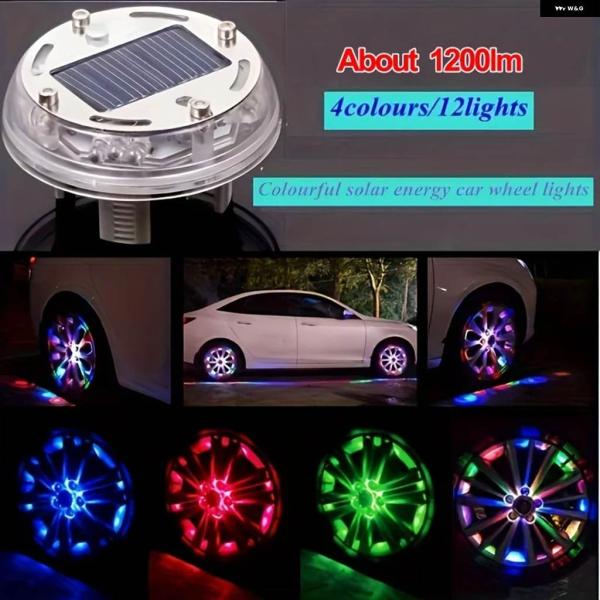 LEDライトソーラーエネルギーフラッシュカーホイールライトハブ バルブ タイヤ バルブ 車 バイク タイヤカラフルモード バルブ ライトホイールランプ カスタム パーツ アクセサリーItem Type:Atmosphere lampOrig...