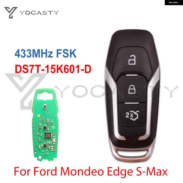 3 ボタン 433MHZ ID49 スマート リモコン カーキー フォード モンデオ エッジ S-MAX ギャラクシー 2014-2018 DS7T-15K601-D カスタム パーツ アクセサリーHigh-concerned chemic...