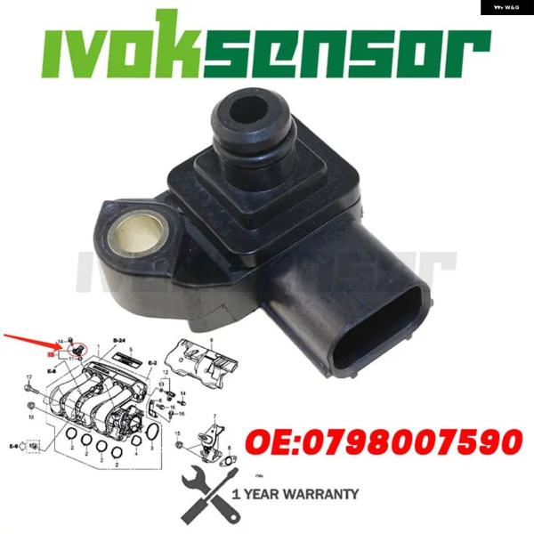 079800-7590 37830-RNA-A01 MAPセンサー 吸気圧 ホンダ アコード シビック HR-V HRV オデッセイ パイロット エレメント 2.8 2.4 3.5 カスタム パーツ アクセサリーHigh-concerned...