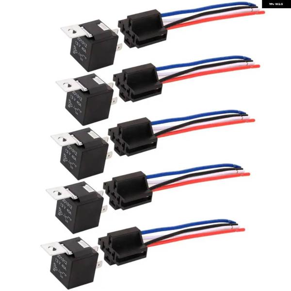 JD1912 12V 40A 4ピン SPST カーリレー ハーネス カラーラベル配線 トラック バン オートバイ ボート用 カスタム パーツ アクセサリーEU LVD Voltage:Low voltage: Below 50Vac or...