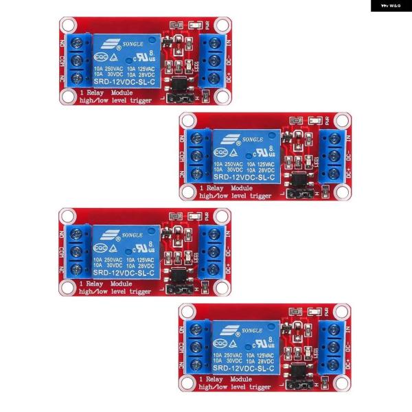 4個 5V 12V 24V 1チャンネルリレー モジュール ボードシールドオプトカプラ高レベル低レベルトリガー対応 カスタム パーツ アクセサリーHigh-concerned chemical:NoneProduct Type:Relays...