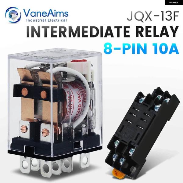 JQX-13F HH62P 高出力リレーコイル 用 DPDT マイクロミニ電磁リレースイッチ ソケットベース AC110V/220V DC12V/24V/10A カスタム パーツ アクセサリーContact Arrange:DPDTEU L...