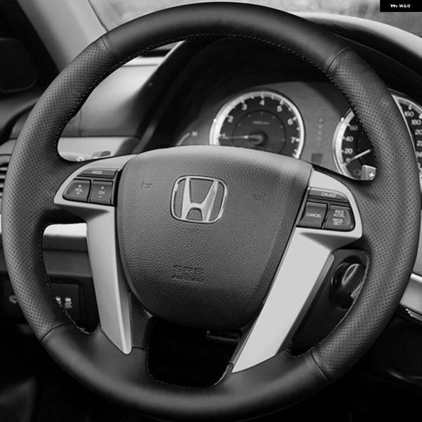 マイクロファイバーレザー製カーハンドルカバー ホンダ クロスツアー 2012 パイロット オデッセイ アコード 8 2008-2015 車用 カスタム パーツ アクセサリーSize:26*16*6Special Features:Four ...
