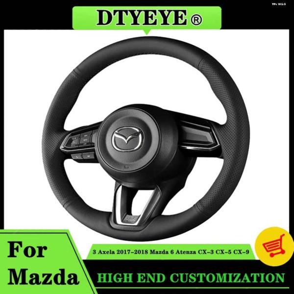 ステアリングホイール カバー マツダ 3 アクセラ 2017-2018 マツダ 6 アテンザ CX-3 CX-5 CX-9 DIY ステアリングホイール 編み込み カスタム パーツ アクセサリーSize:25*15*5Special Fea...