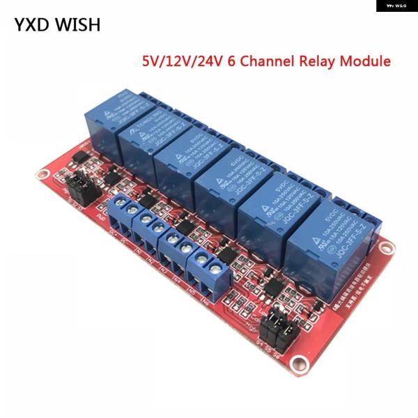 6チャンネルリレー モジュール 5V 12V 24V 高レベル低レベルトリガーリレー 制御 オプトカプラ 6ウェイリレー DC 5V 12V 24V ボルト カスタム パーツ アクセサリーEU LVD Voltage:Low voltage...