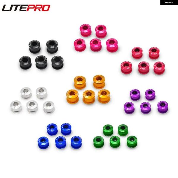 折りたたみ 自転車用シングル チェーン リングボルト 5個 MTB マウンテン バイク クランクセット ネジ チェーン ホイール スプロケット ナット カスタム パーツ アクセサリーHigh-concerned chemical:NoneT...