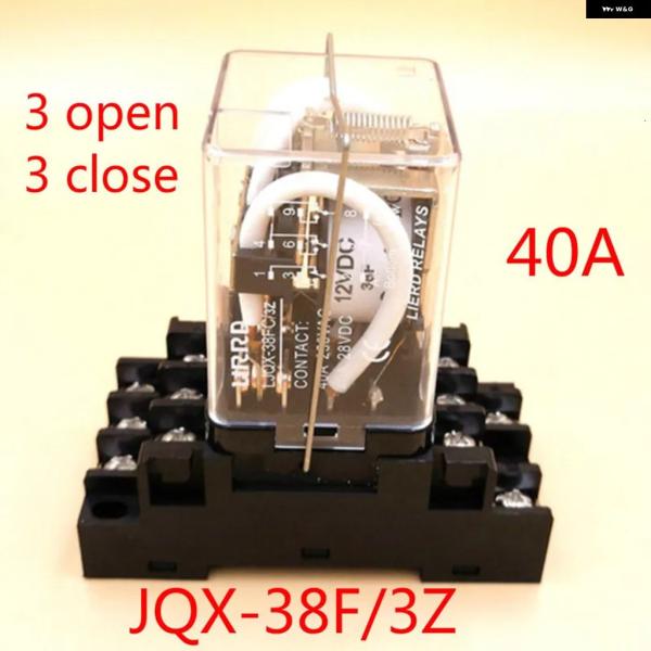 JQX-38F/3Z 高出力 3開3閉リレー 12V/24V 高電流 ミドル三相電磁リレー 40A カスタム パーツ アクセサリーHigh-concerned chemical:NonePower Source:DCTheory:Elect...