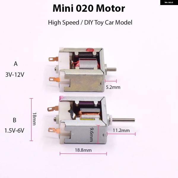 マイクロミニ 18MM 020 ベアスクエアモーター DC 2.4V 3V 3.7V 5V 6V 9V 12V 高速 エンジン DIY ホビー玩具 RC モデル HO スロットカー カスタム パーツ アクセサリーHigh-concerned...