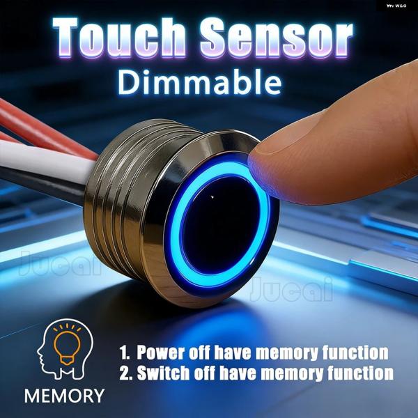 タッチセンサー式 LED 調光 スイッチ デュアルメモリー機能 無段階 制御 ストリップ ベッド壁キャビネット用 5V/12V/24V パーツ アクセサリーTouch Sensor LED Dimmer Switch 5V/12V/24V ...