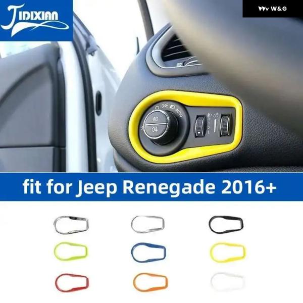 車用 ヘッドライト ライトランプ スイッチ デコレーションカバー ジープ レネゲード 2016-24 2025 カスタム パーツ アクセサリーHign-concerned Chemical:NoneCategory:stickersType...
