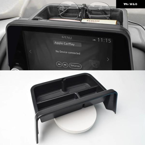 ダッシュボード センター コンソール オーガナイザー 日産 エクストレイル ローグ 2021-24 2025 インテリア カー ボックス スクリーン裏 収納 ボックス カスタム パーツ アクセサリーProduct shape:Rectang...