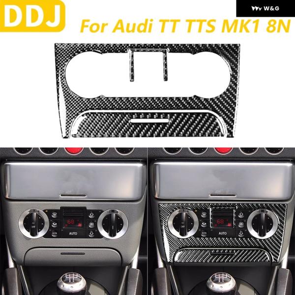 アウディ TT TTS MK1 8N 2001-2006 カーボン セントラル エアコン AC コントロール パネル 装飾 カバー カーアクセサリー ステッカー カスタム パーツ アクセサリーHign-concerned Chemical:...