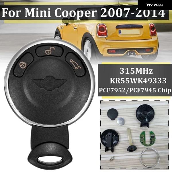 3 ボタン PC F7952チップ 315MHZ リモートキーフォブシェル MINI COOPER 2007-2014 KR55WK49333 カスタム パーツ アクセサリーHign-concerned Chemical:NoneOrigi...